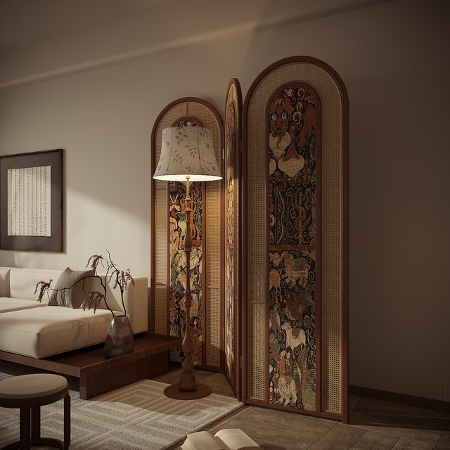 Designer Fujiko screen partition French living room household solid ...