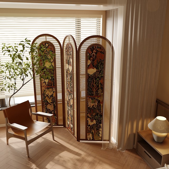 Designer Fujiko screen partition French living room household solid ...