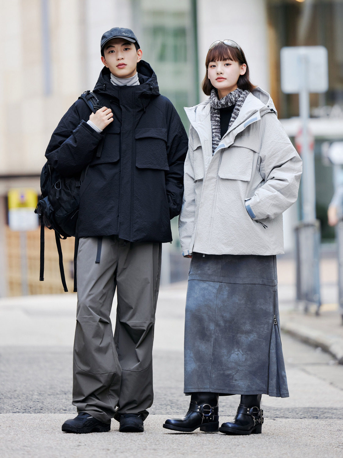 Pso Brand Plaid Down Jacket - Water-Resistant Winter Coat