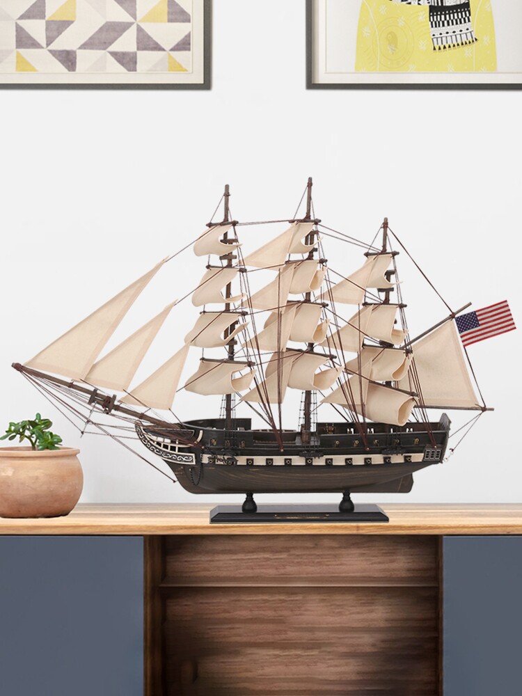Solid Wood US Constitution Model Ship - Noddy