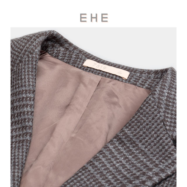 EHE men's spring and summer new black plaid original design sheep wool ...