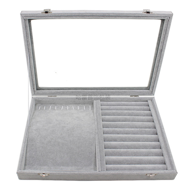 Medium and large ice velvet jewelry box jewelry box ring earrings ...