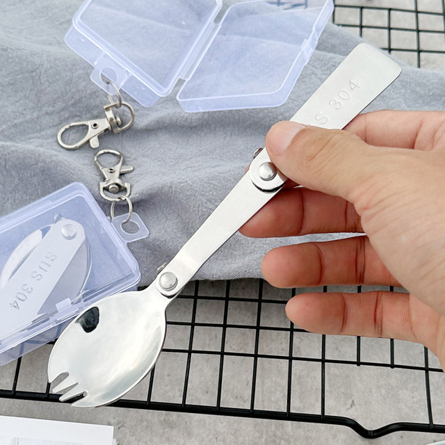 304 stainless steel folding spoon and fork outdoor travel camping ...