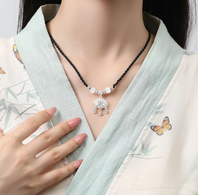 Mangu silver MGS new Chinese style safety lock S999 pure silver fortune ...