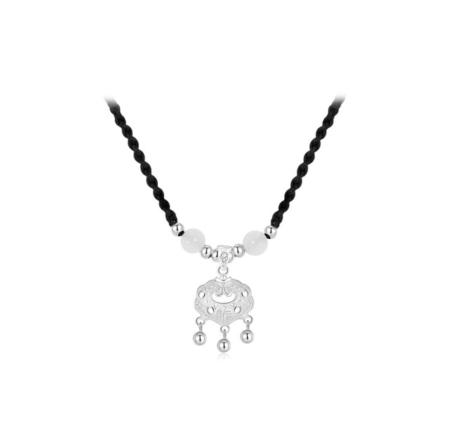 Mangu silver MGS new Chinese style safety lock S999 pure silver fortune character national style ...