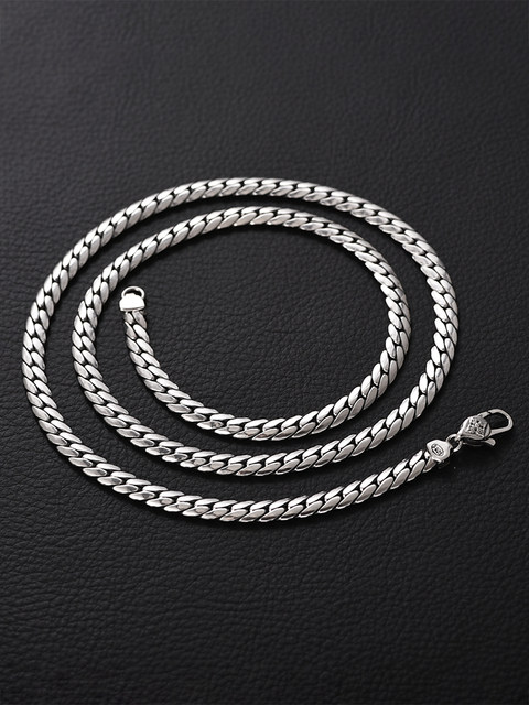 High-end snake bone chain for men, trendy and versatile 925 silver ...