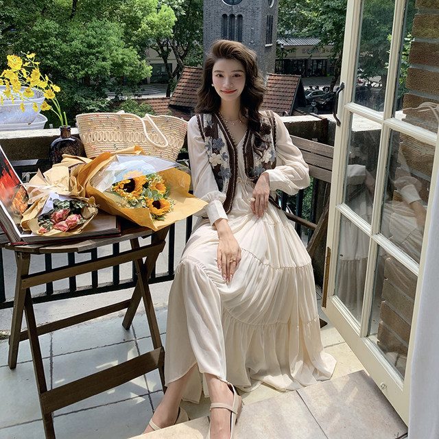 AMNANA autumn and winter new French dress elegant retro temperament ...