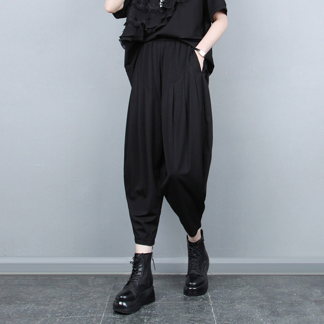 Thin Tencel Roman cropped pants for women 2024 summer new small-foot ...