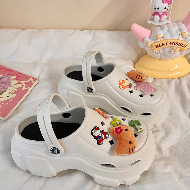 Thick-soled height-increasing Croc Shoes for women summer outer wear ...