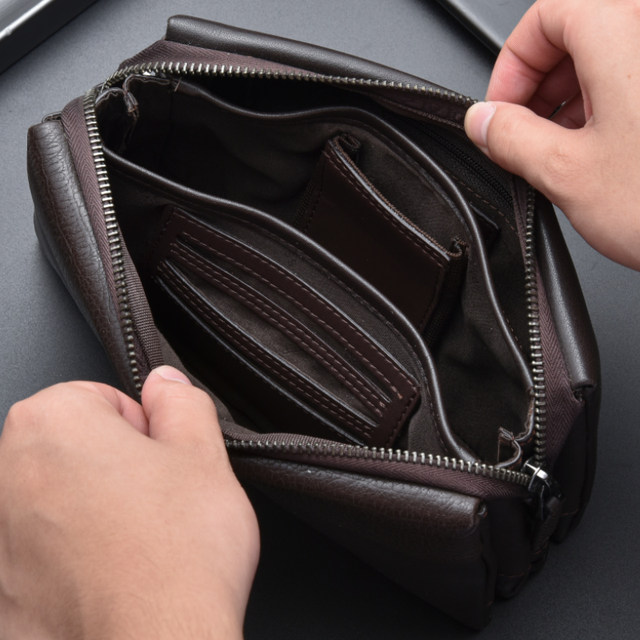 Septwolves Men's First-Layer Cowhide Clutch Genuine Leather Bag ...