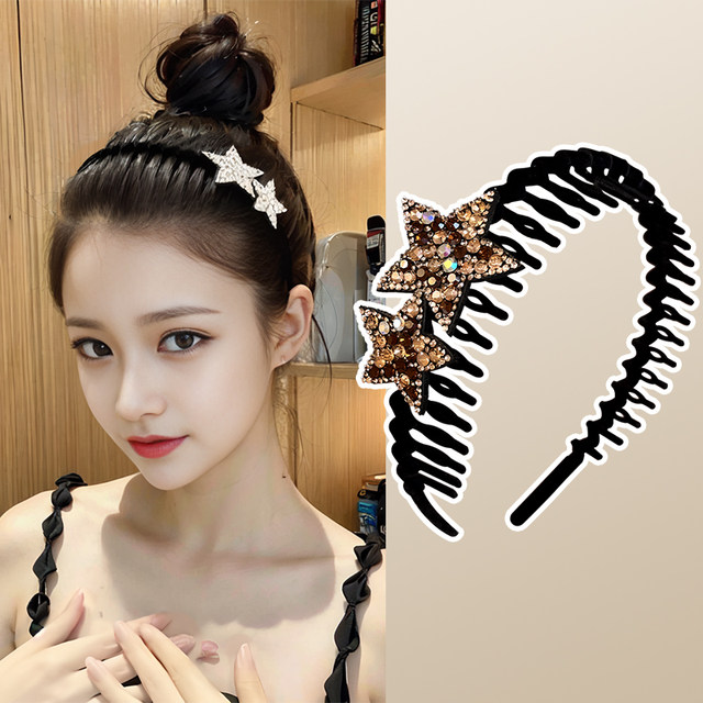 Rhinestone Star Hair Bundle Flocking Hair Band Women's 2025 New Summer ...