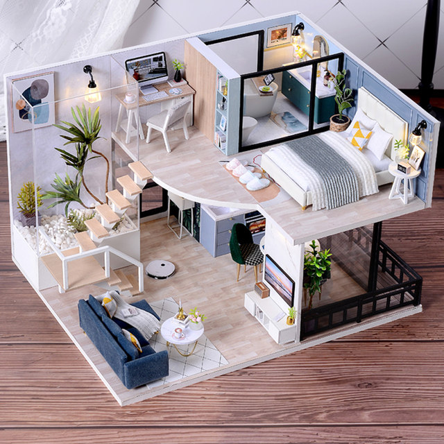 diy cabin cozy time attic villa handmade house building toy model ...