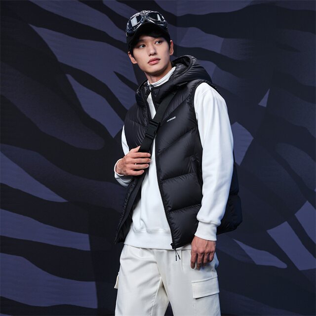 Tanbol down vest men's short 2023 autumn and winter new style thickened warmth outdoor men's ...