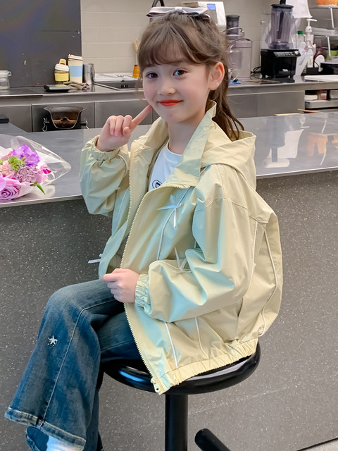 Girls' spring jacket jacket 2025 new fashionable and fashionable sports ...