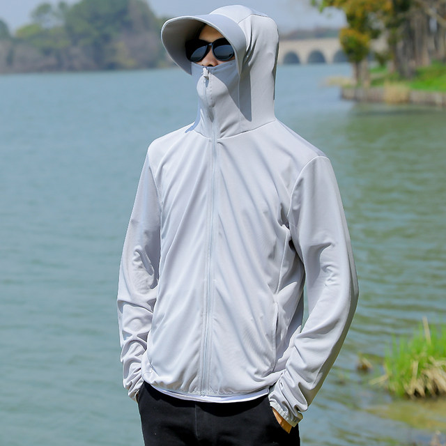 Summer men's sun protection clothing jacket ultra-thin ice silk sun ...
