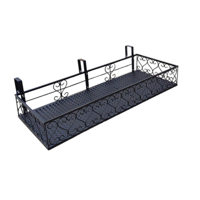Balcony railing flower rack hanging iron guardrail flower pot rack ...