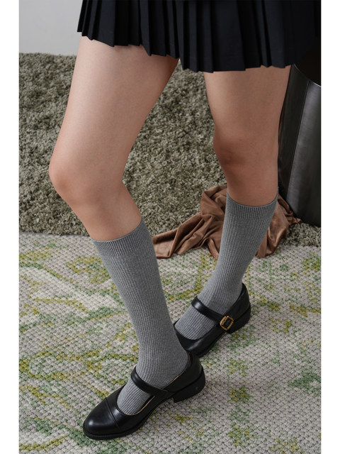 Trisection White Long Socks for Women, Autumn and Winter Pure Cotton ...