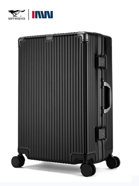 Septwolves suitcase men's aluminum frame trolley case 20 inches 24 ...