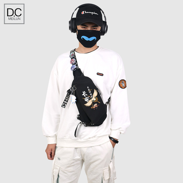 ins super popular fashion brand niche chest bag student large capacity ...