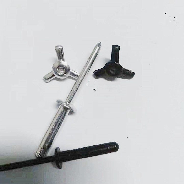 Three-Claw Folding Large Cap Rivet - Black All-Aluminum Lantern Core Rivet