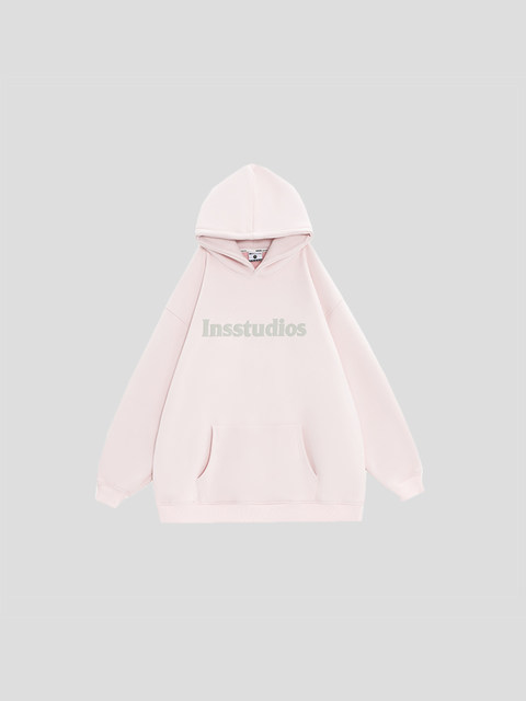 INSstudios National Trendy Couple American Three-dimensional Foaming Logo Hooded Sweatshirt ...