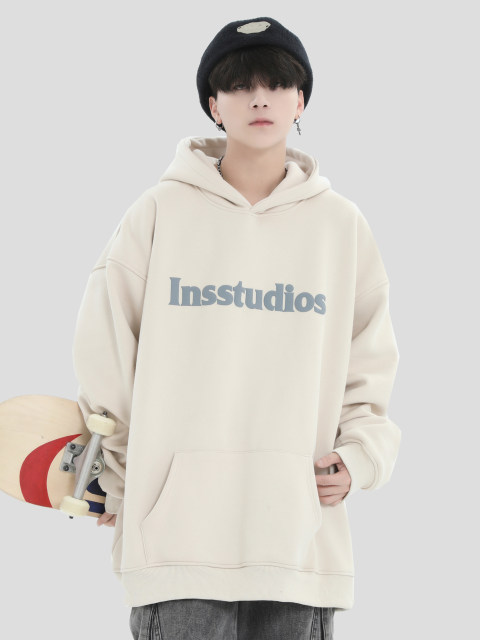 INSstudios National Trendy Couple American Three-dimensional Foaming Logo Hooded Sweatshirt ...