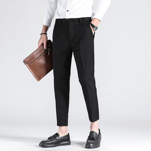 High-end casual business formal wear nine-point trousers small feet ...