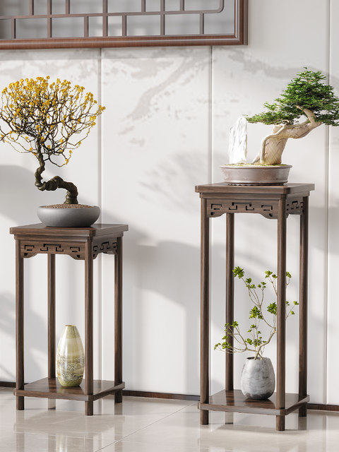 Flower rack storage rack balcony solid wood multi-layer floor-standing ...