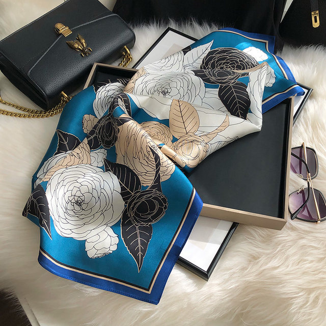Blue 100%real silk scarf Mental scarf silk silk silk spring autumn ...