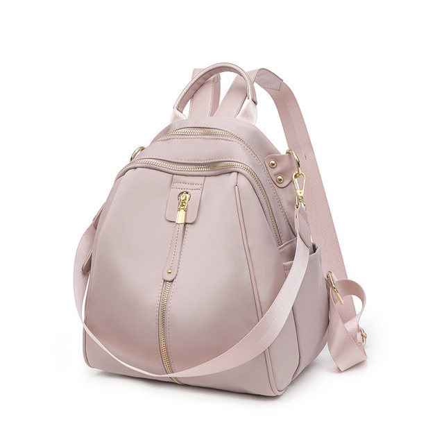 Oxford cloth backpack female Korean version of simple pink student ...