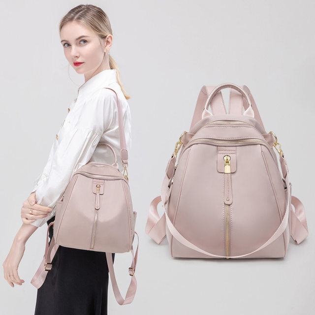 Oxford cloth backpack female Korean version of simple pink student ...