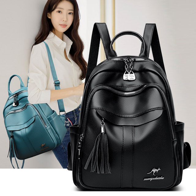 Genuine leather backpack for women 2024 fashion new large capacity ...