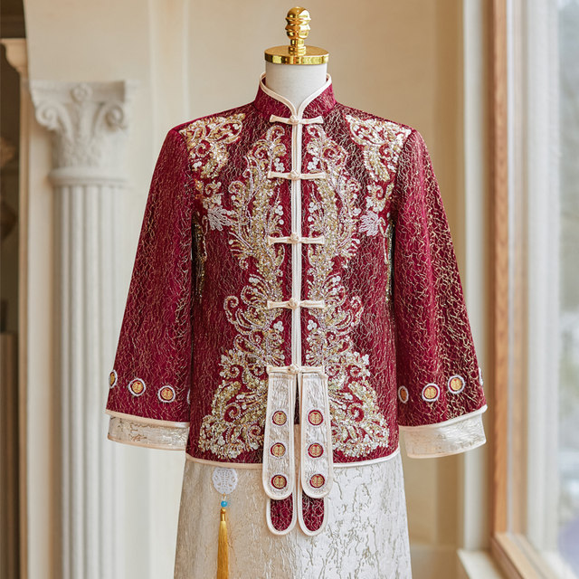 Velvet Xiuhe Clothing Men's 2024 New Chinese Tang Suit Dragon and ...