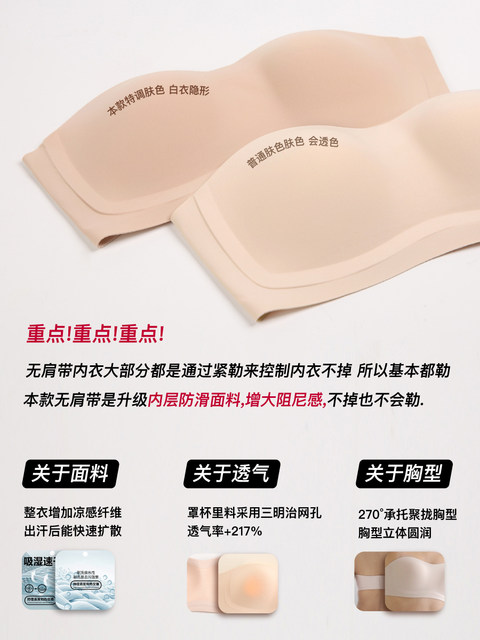 Special tone dark skin tube top -free strap underwear in summer without ...