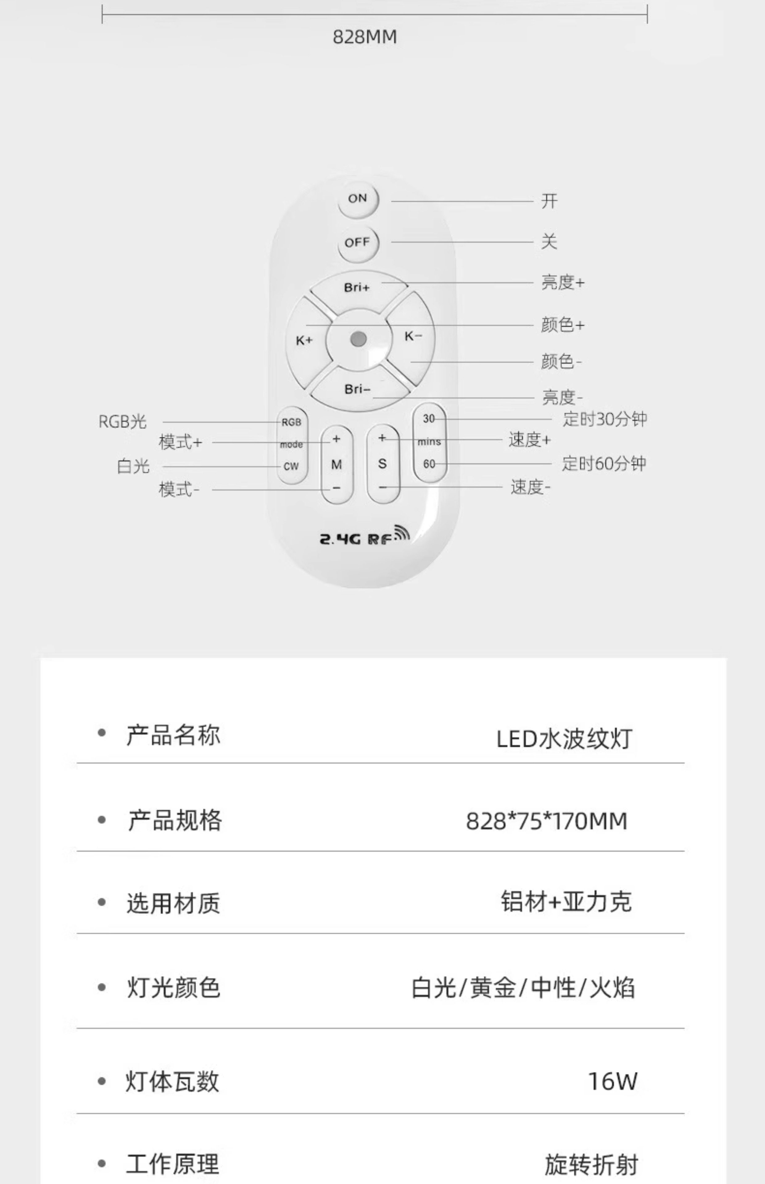Fanlang 3D Water Pattern LED Lamp - Dynamic Wall Wash Lighting
