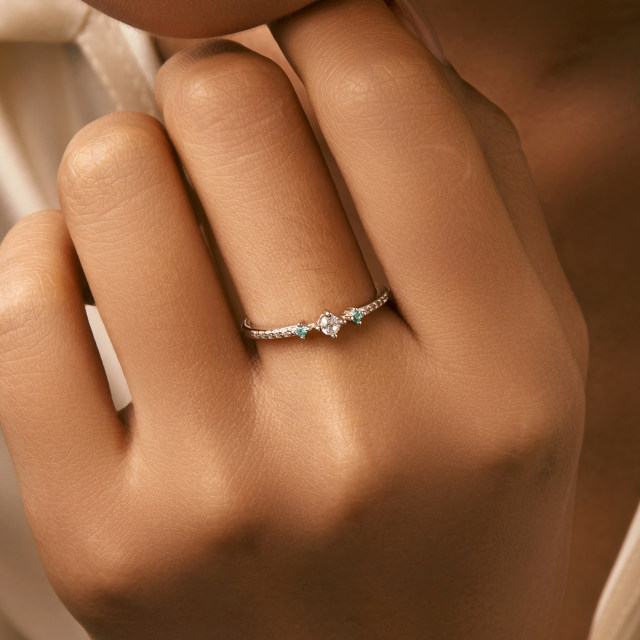 MODIAN S925 sterling silver sparkling diamond ring for women, Japanese and Korean, exquisite ...