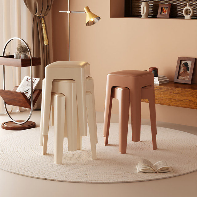 Plastic stool Household thick stacking square bench modern simplicity ...