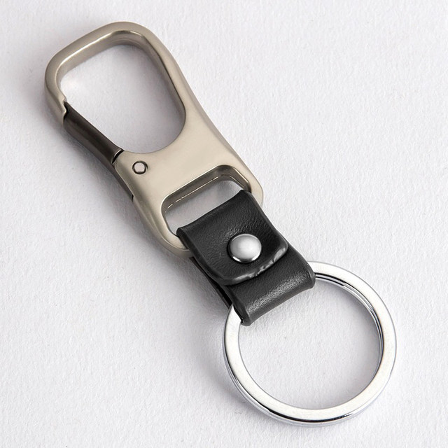 Classic cowhide small buckle creative men's waist keychain pendant car ...