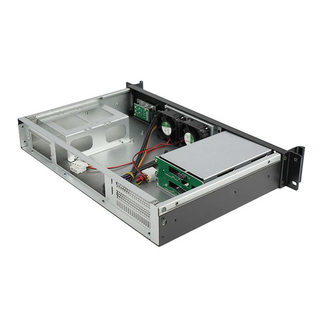 1.5U chassis aluminum panel 28cm deep 2-bay hot-swappable server ...