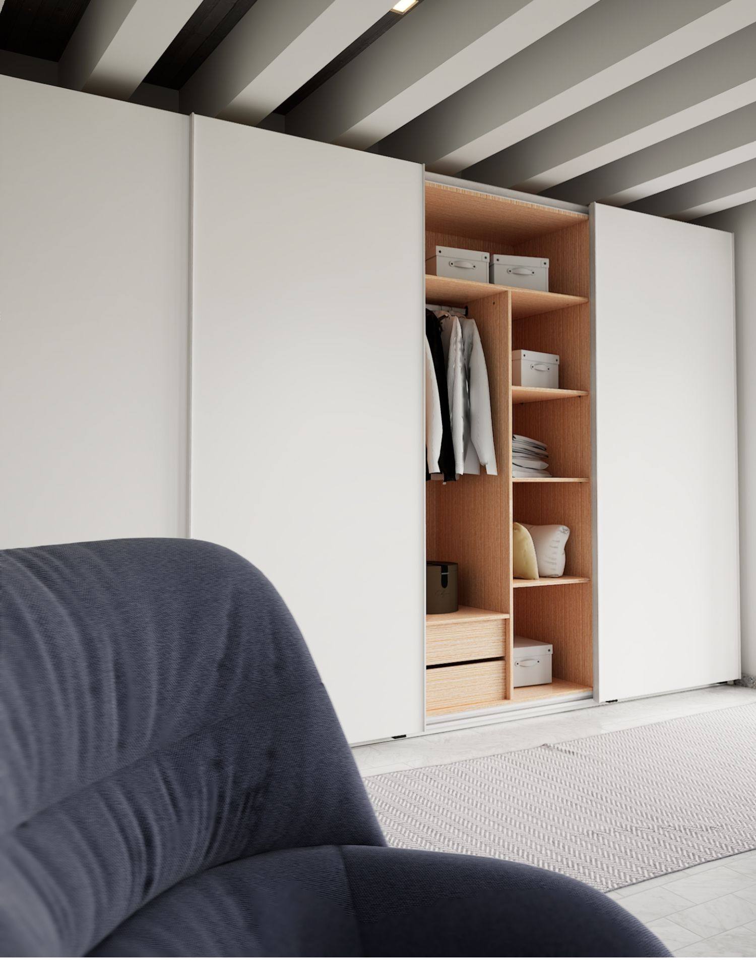 Customized modern minimalist sliding door wardrobe home bedroom overall ...