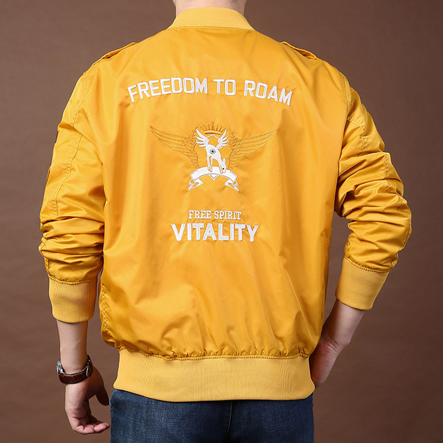 Outdoor sports bomber jacket men's multi-pocket workwear baseball ...