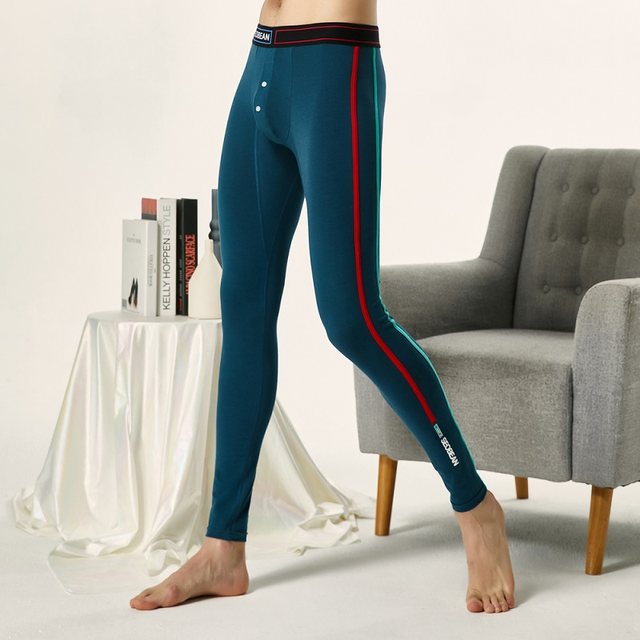 Autumn pants men's thin warm pants in front of the placket, low waist ...