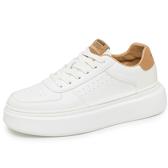 Autumn new white shoes genuine leather 45 extra large size men's shoes ...
