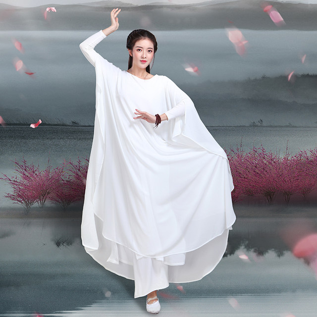 Zen dance suit, white Zen suit, female elegant fairy dress, Chinese ...