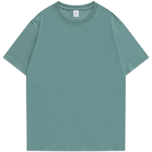 230g heavy pure cotton short-sleeved T-shirt loose solid color top white T-shirt base shirt ...