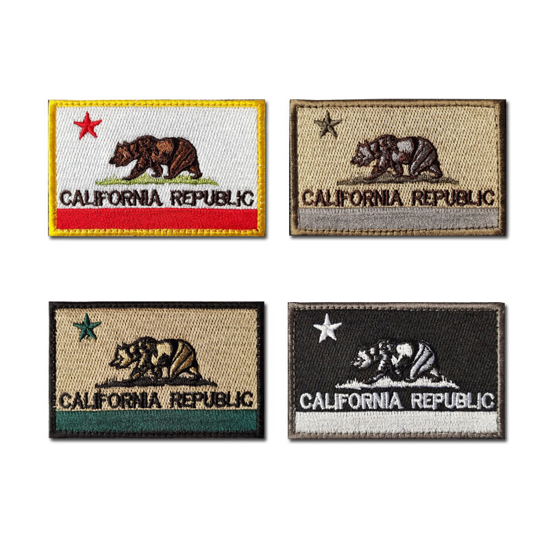 Us state flag california ปัก velcro patch california bear badge กระเป๋า ...