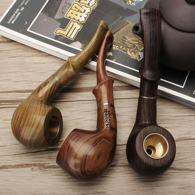 Woody one pipe three-use solid wood pipe men's ebony smoking set ...
