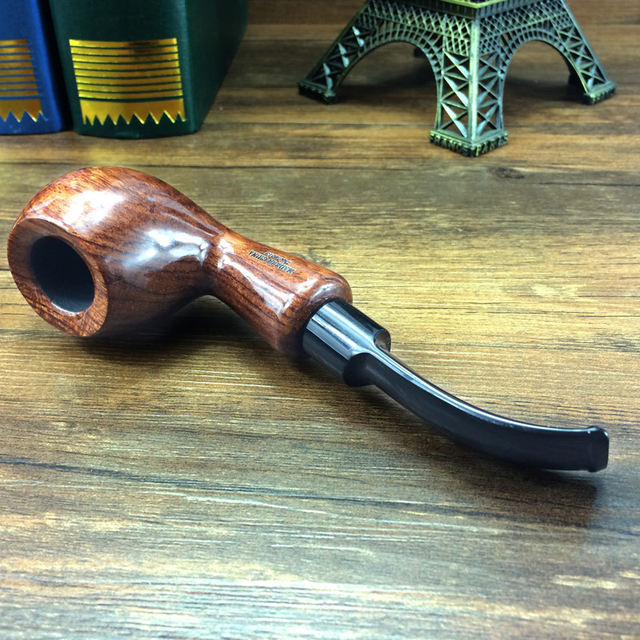 Muxiang handmade rosewood pipe curved handle solid wood pipe old ...