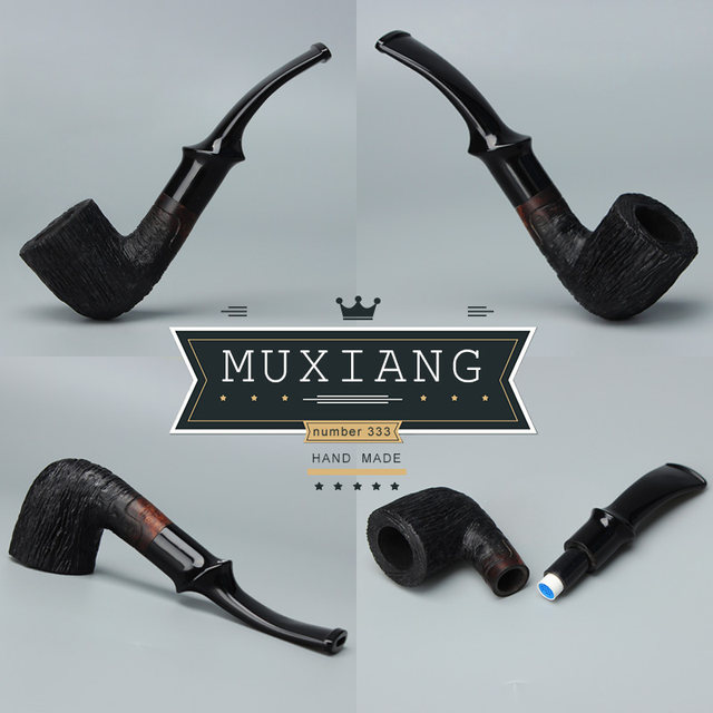 Muxiang handmade briar wood pipe men's filter small pipe solid wood old ...