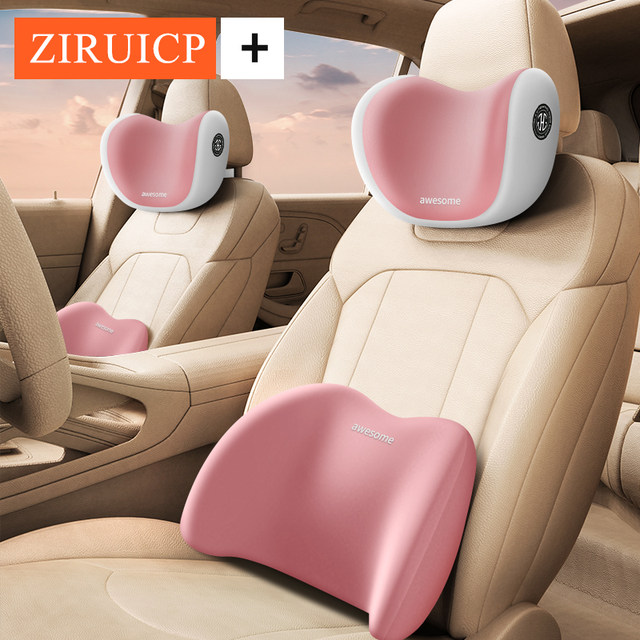 Car headrest, neck pillow, pair of car pillows, waist pillow for main ...